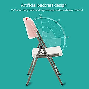 LIOONS Practical Folding Chair Folding Chair Non-Slip Mat Event Chair Density Tiger Skin Pattern Steel Dining Room Chairs for Home Office Chair Stablize