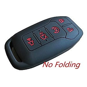 KAWIHEN Silicone Key Fob Cover Compatible with Ford Mustang Lincoln MKZ MKC MKX 5 Buttons M3N-A2C31243300 EJ7T-15K601-AF
