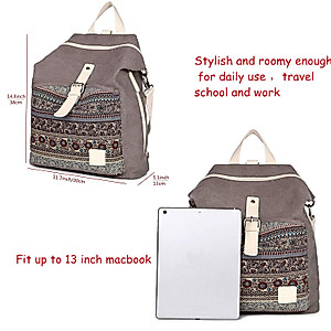 Backpack Purse Set Women Ladies Fashion Casual Lightweight Shoulder Bag Wallet Travel Daypack (Gray with Wallet)
