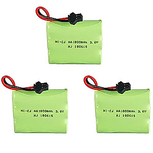 Parts & Accessories 2PCS 3.6v NICD Battery Pack 3.6V 1800mah Ni-CD Battery for Remote Control Toy Car Boat Truck Model RC Toys Battery - (Color: 1PCS)