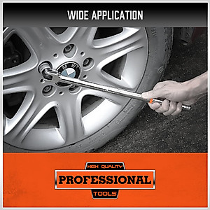 HORUSDY 3-Piece Breaker Bar Set, 1/4'', 3/8'' & 1/2'' Drive, Heavy Duty Breaker Bars, 6'', 10'', 15'' Length, with 180° Rotatable Head, Chrome Vanadium Steel Made.