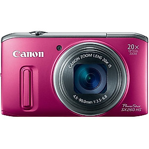 Canon PowerShot SX260 HS 12.1 MP CMOS Digital Camera with 20x Image Stabilized Zoom 25mm Wide-Angle Optical Lens and 1080p HD Video (Red)