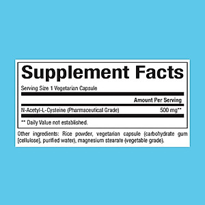Natural Factors N-Acetyl-L-Cysteine 500 mg, Superior Antioxidant Support for Respiratory & Immune Systems, 90 Capsules