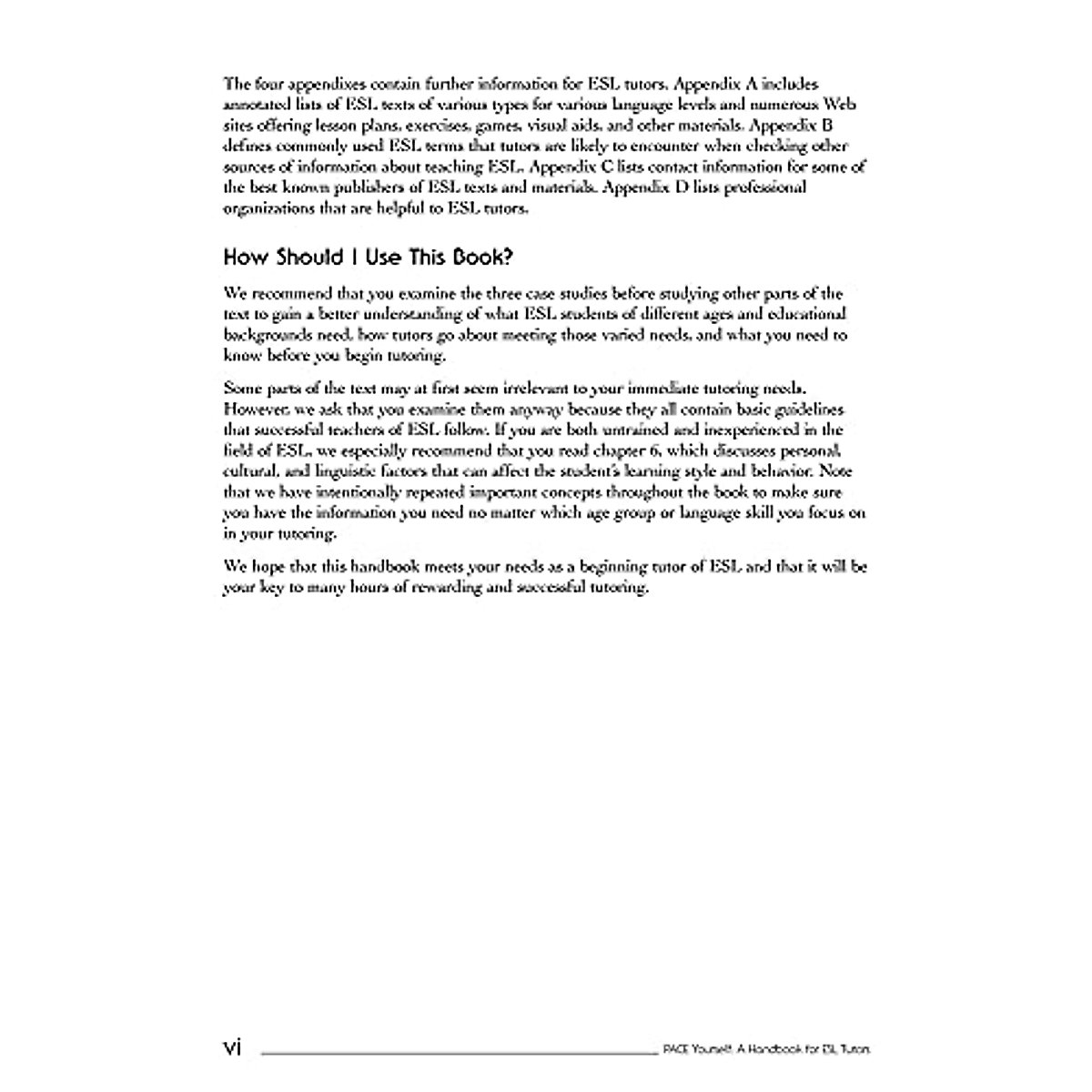 PACE Yourself: A Handbook for ESL Tutors (English Language Teacher Development)