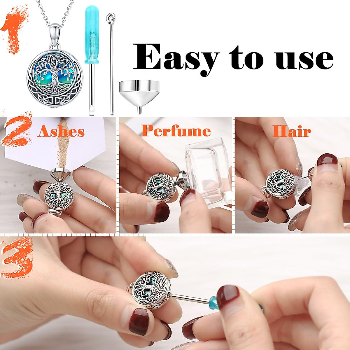 Aniu Cremation Jewelry for Ashes S925 Sterling Silver Urn Necklace Memorial Necklace for Human Ashes of Loved Ones Keepsake Pendant for Men Women