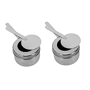 BANLICALI 3 * 3L Folding Stove, Baking Tray Container with Heater and Cover, Catering Buffet Baking Tray Stainless Steel Heating Container for Catering Party Wedding Banquets Silver