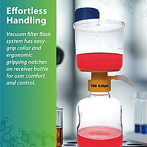 500ml Vacuum Filtration System, 0.22um PES Membrane, Sterile, Full Assembly, 12 Vacuum Filter Systems/Unit