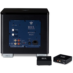 REL Acoustics HT/1003 MKII Subwoofer, HT-Air Wireless compatible, Line Grained Black Composite