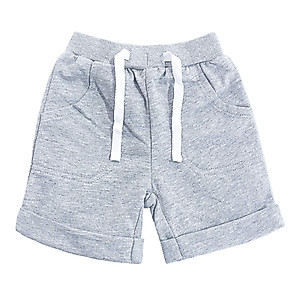 SOBOWO 12-18 Month Boy Shorts Baby Boys Sport Shorts Summer 3-Pack Solid Cotton Jogger Active Shorts Casual Harem Pants 0-24 Months (12-18 Months, Black/Red/Gray)