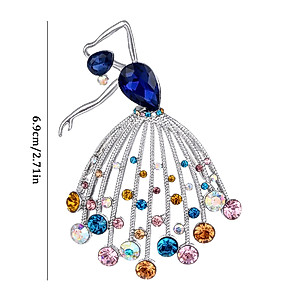 Dragon Brooch Dancing Girl Ballet Jewelry Diamond Brooch Personality Simple Clothing Accessories Corsage Brooch Dress Silk Scarf Buckle Pin Bag Clothes Hat Trend Decorative Brooch (A, One Size)