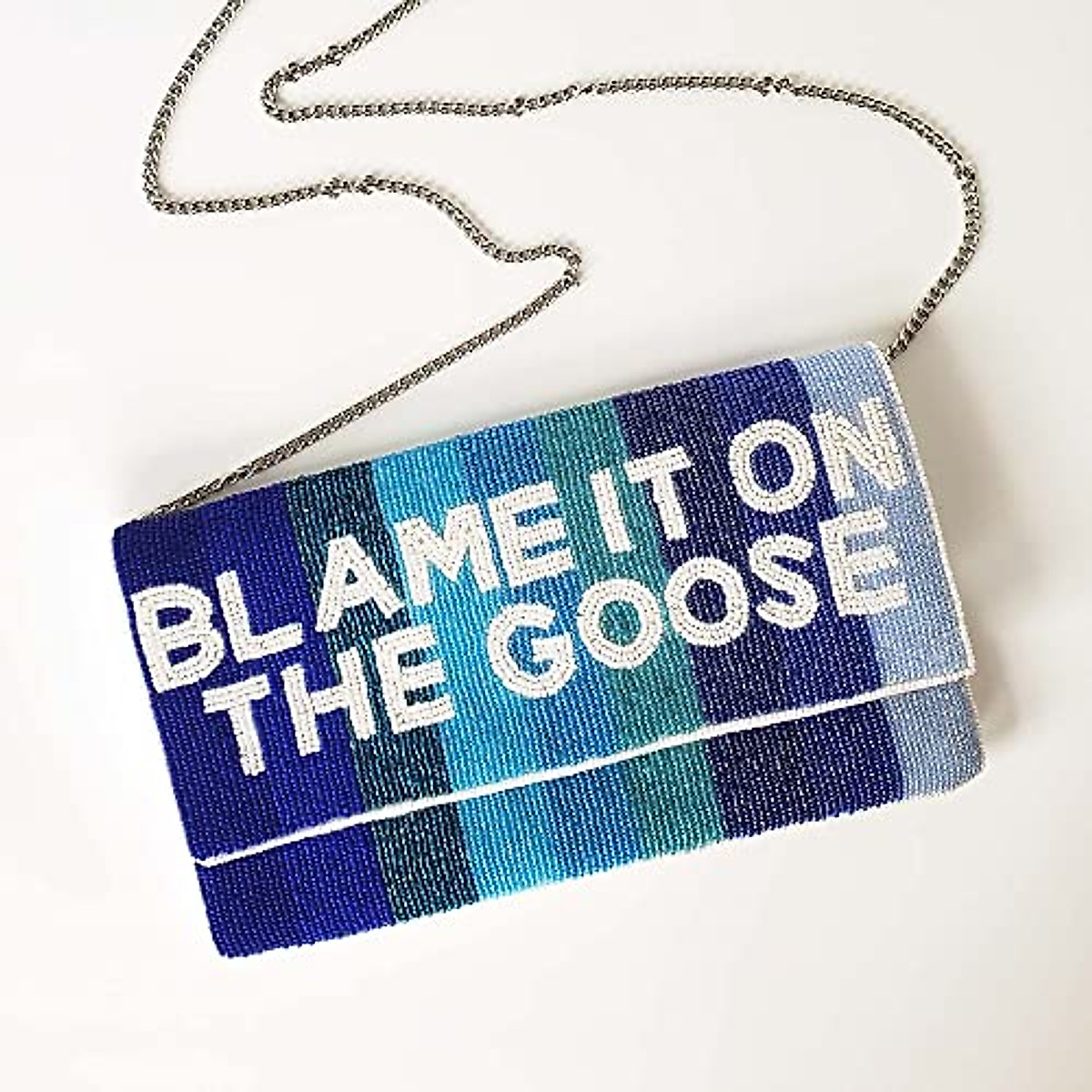 Blame it on the Goose Clutch, Beaded Purse for Bachelorette, Bachelorette Party Gift, Bride Gift, Engagement Gift for Bride To Be, Summer Clutch, Beaded Bag