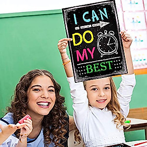 14 Motivational Posters for Classroom What is Your Mindset Bulletin Board Decoration, Inspirational Sign Positive Quote Wall Art I Can for Office Teachers Students School Classroom Decorations