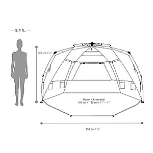 Easthills Outdoors Instant Shader Enhanced (Prints) Deluxe XL Beach Tent 4-6 Person Pop Up Sun Shelter 99" Wide for Family UPF 50+ Double Silver Coated with Extended Zippered Porch Coral