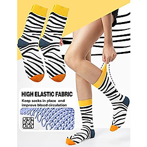 Funny Socks for Women Men Fun Cozy Crazy Cute Novelty Fashion Gift Breathable Cotton Boot Socks Stocking Stuffers（Cute - Animal Style A（12 Pairs）,L)