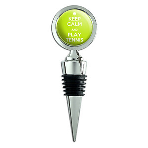 Keep Calm And Play Tennis Sports Wine Bottle Stopper