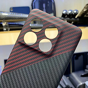 GIMENOHIG Ultra Thin and Lightweight Aramid Carbon Fiber Case for Oneplus 10T 5g (Red Black)