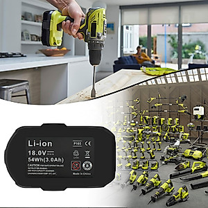 Nicetoro 2packs 3.0Ah Battery Replacement for Ryobi 18V Battery P102 P103 P104 P105 P107 P108 P109 P190 Compatible with Ryobi 18V Cordless Power Tools