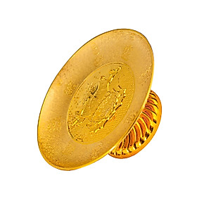 Cabilock Brass Offering Bowl Appetizer Serving Tray of 2 Buddhist brass offering altar fruit tray Buddhist Plate Buddhist Bowl bowl Fruit Tray Cupcake Toppers Footed Cake Plate Server