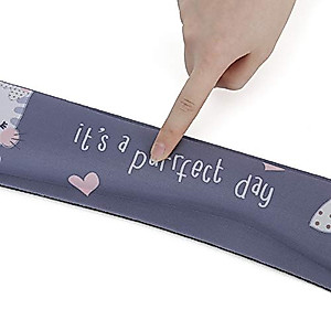 RICHEN Keyboard Wrist Rest and Mouse Pad with Wrist Support, Memory Foam Set for Computer/Laptop/Mac,Gaming and Office, Durable & Comfortable & Lightweight for Easy Typing & Pain Relief (Cute Cat)