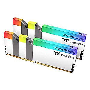 Thermaltake TOUGHRAM RGB White DDR4 3600MHz 16GB (8GB x 2) 16.8 Million Color RGB Alexa/Razer Chroma/5V Motherboard Syncable RGB Memory R022D408GX2-3600C18A