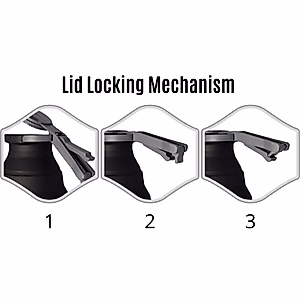 White Pine Collective Black Collapsible Silicone Kettle 50.72 oz - camping coffee pot, travel kettle, collapsible kettles for boiling water, small portable silicone tea kettle, outdoor camp pot