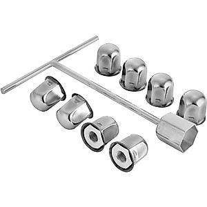 VEVOR Stainless Steel Front And Rear Wheel Simulators 19.5 Inch 10 Lug Wheel Simulator 4PCS of Hand Hole Hubcap Kit Compatible With 2005-2021 Ford Super Duty F450 - F550 10 Lug Dually Trucks Only