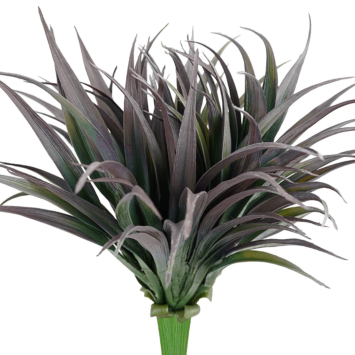 Phliofd 6Pcs Artificial Grass Fake Plants 17.3in Outdoor Plants UV Resistant Faux Greenery Stems Fake Grass for Home Window Garden Office Patio Pathway Front Porch Halloween Décor Green & Black