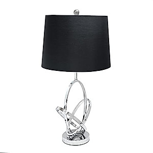 Elegant Designs LT1006-CHR Mod Art Polished Chrome Table Lamp with Black Shade