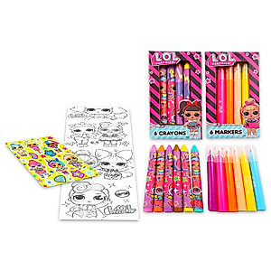 L O L LOL Doll Roller Art Desk Set Bundle with LOL Lap Desk with Coloring Pag lol doll gifts lol art set lol doll art desk