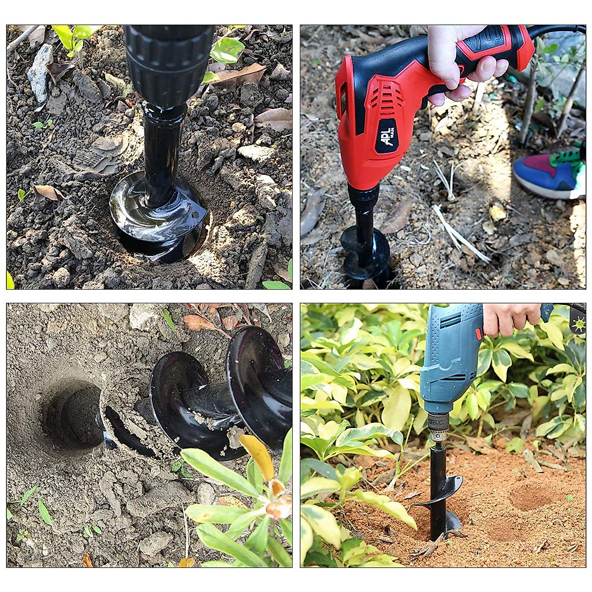 Samman Auger Drill Bit for Planting 3’’ x 10’’ Garden Auger Spiral Hole Planter Plant Tree Bulb Flower Fits for 3/8 Inch Hex Drive Drill 1Pack …