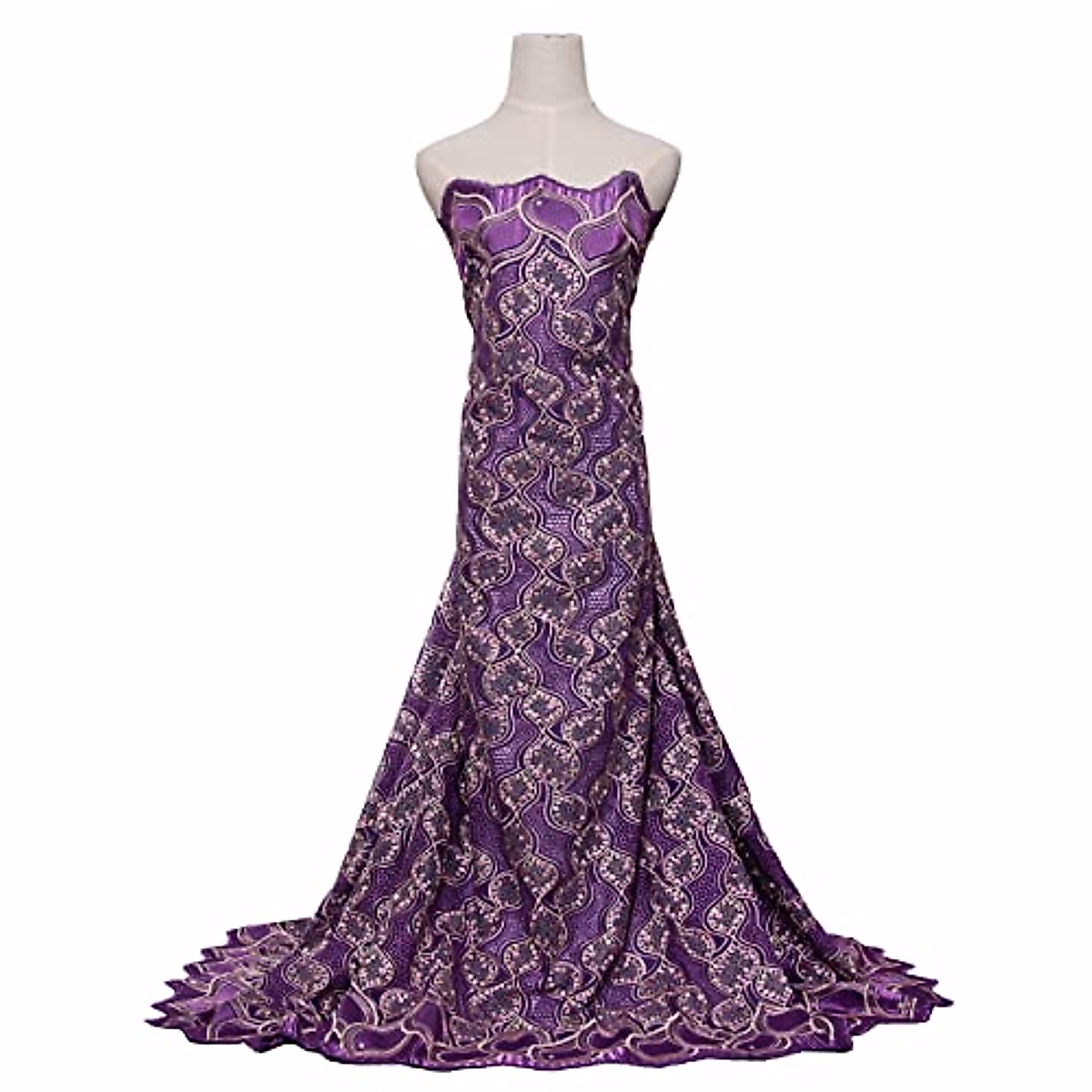 KAJURUI African Lace Fabric Swiss Voile Embroiderey Lace 5 Yards Nigerian Lace Fabric for Daily Clothes Sewing