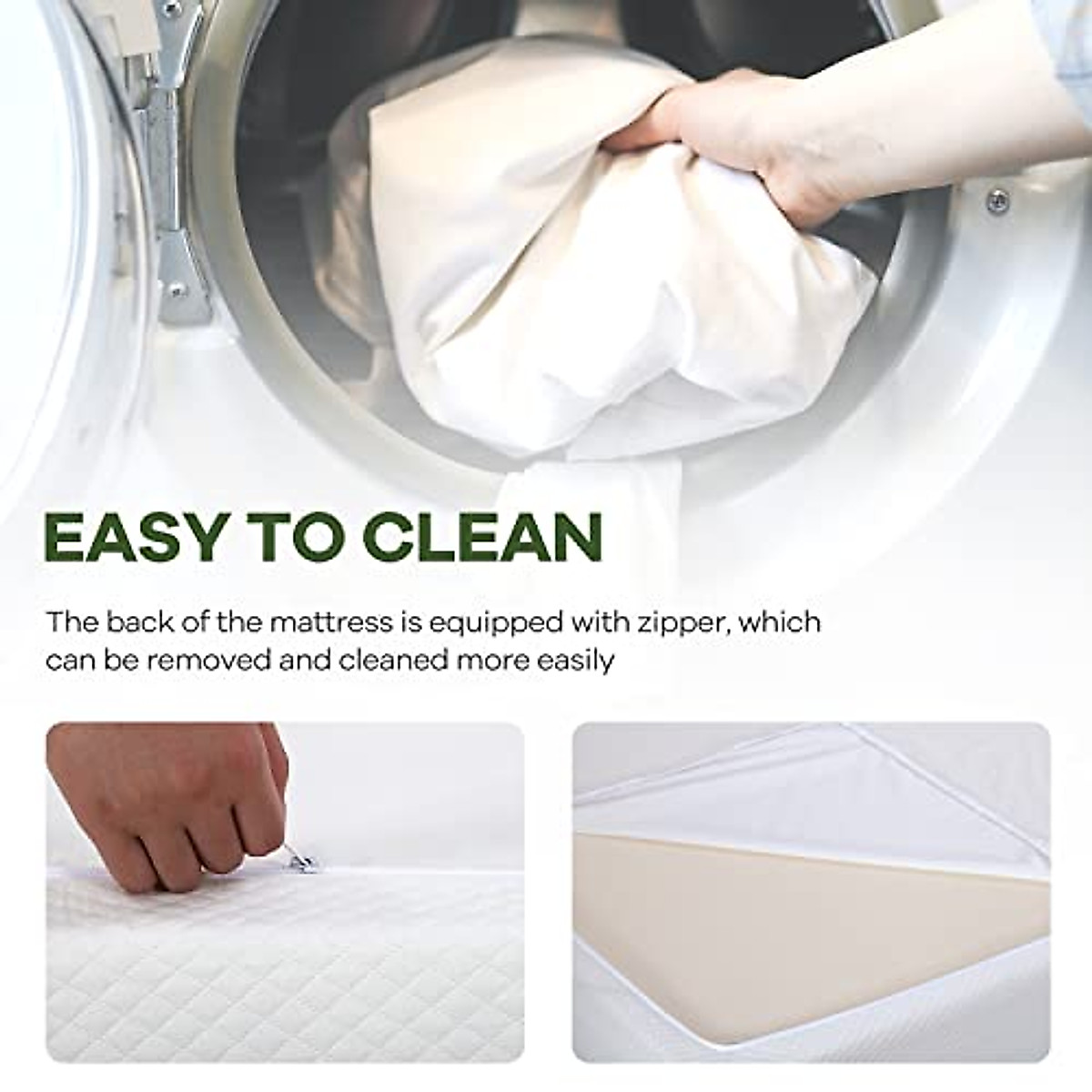 NChanmar 8 Inch Queen Gel Memory Foam Mattress Pressure Relieving, Cooling Gel Foam, CertiPUR-US Certified, Bed-in-a-Box, Pressure Relieving, White