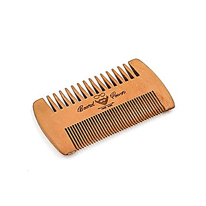 Menesia Wooden Beard Comb & Durable Case for Men Beard, Fine & Coarse Teeth, Men's Wood Pocket Comb for Beards & Mustaches & Hair,Brown Deer Design