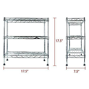 Apollo Hardware Chrome 3-Shelf Wire Shelving 7.5"x17.5"x16.5"