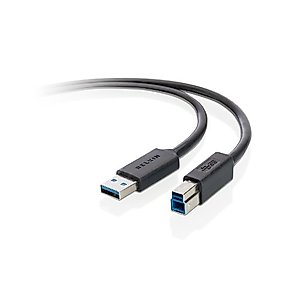 Belkin USB A to USB B Cable - 6 foot USB 3.0 Cable - SuperSpeed USB 3.0 Extension Cable - USB-A to USB-B Printer Cable - Male-to-Male USB Cable - USB Type B Cable - USB Extension - USB Cord - Black
