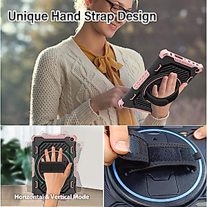 TASSKTO Case for Fire HD 8 & HD8 Plus Tablet 12th/10th Generation 2024/2022/2020Release with 360 Rotating Kickstand Hand Strap, Also for iPhone Nokia Sony Rugged Case