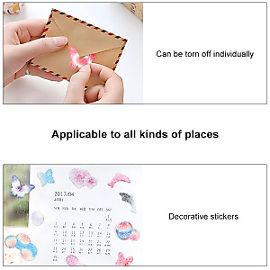 15 Sheets Glitter Rainbow Butterfly Stickers Set,Cute Self-Adhesive Waterproof Korean Sticker Pack for Art Craft DIY Scrapbooking Bullet Journal Planner Phone Cases Laptops Daily Water Bottles