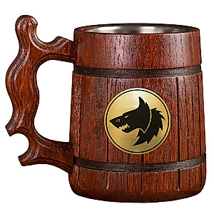 Space Wolves Beer Stein, Personalized 40K Wooden Beer Mug, Custom Beer Stein, Gamer Gift, Gamer Tankard, Gift for Men, Gift for Him
