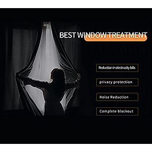 LUSHLEAF Blackout Curtains for Bedroom, Solid Thermal Insulated with Grommet Noise Reduction Window Drapes, Room Darkening Curtains for Living Room, 2 Panels, 52 x 84 inch Grey