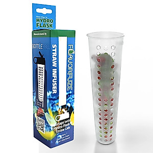 FlavorFuze Straw - Fruit Infuser Attachment, Compatible with Hydro Flask Straw Lids for 32 and 40 Ounce Wide Mouth Bottles (For Straw Lid)
