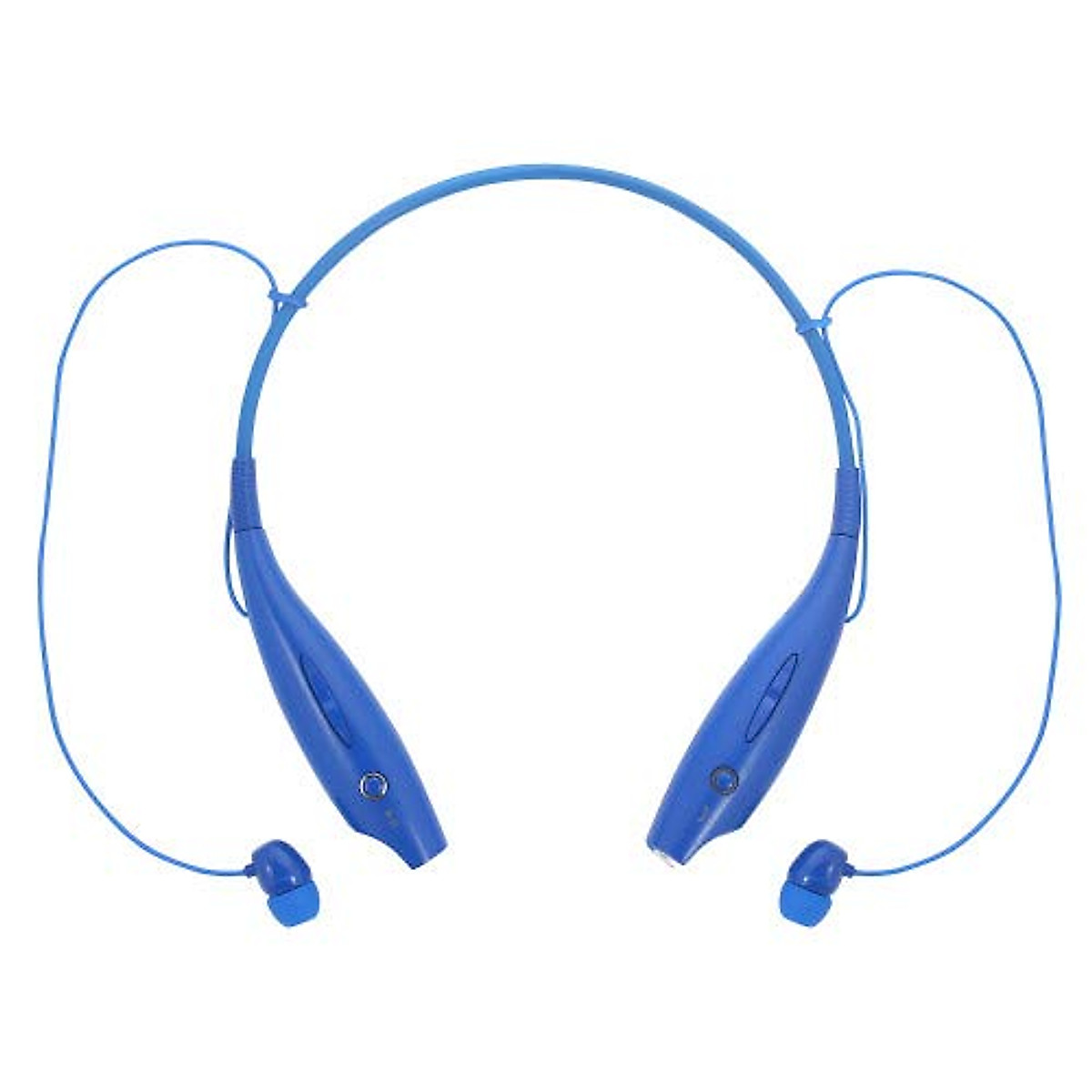 Magnavox MBH513-BL in-Ear Stereo Ear Buds with Microphone and Bluetooth Wireless Technology in Blue | Neckband Bluetooth Headphones | Compact Design |