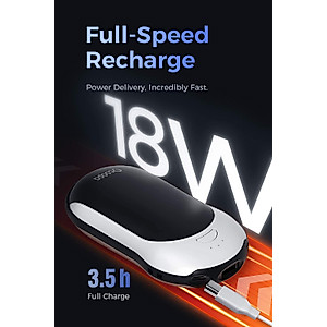 OCOOPA Quick Charge Hand Warmers Rechargeable, 10000 mAh Electric Hand Warmer Power Bank PD, 15hrs Lasting Heat, 3 Levels, Perfect Outdoor Heater for Camping, Hunting, Golf Gifts