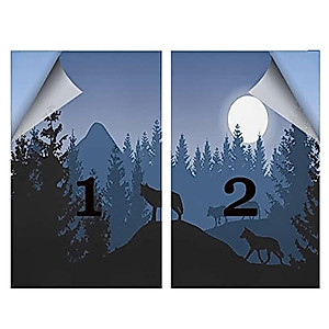 Multicolor Window Film Privacy Window Film Frosted Glass Film No Glue Static Cling Glass Film Window Sticker for Bathroom Bedroom Living Room Forest Mythical Creature Design 27.6Wx47.2L-inch x2 Pcs
