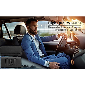 Mopaclle Phone Holster for iPhone 14 Pro Max/ 14 Plus /13 Pro Max/12 Pro Max/Xs Max /11 Pro Max/ 7 Plus 8 Plus 6 Plus Nylon Cell Phone Pouch Belt Clip Holder Case (Fits Phone with Otterbox Case)