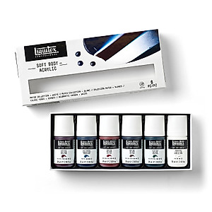 Liquitex Professional Soft Body Acrylic Paint, 6 x 59ml (2-oz), Muted Collection + White Set