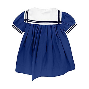 Petit Ami Toddler Girls' Nautical Dress with Collar, 2T, Navy