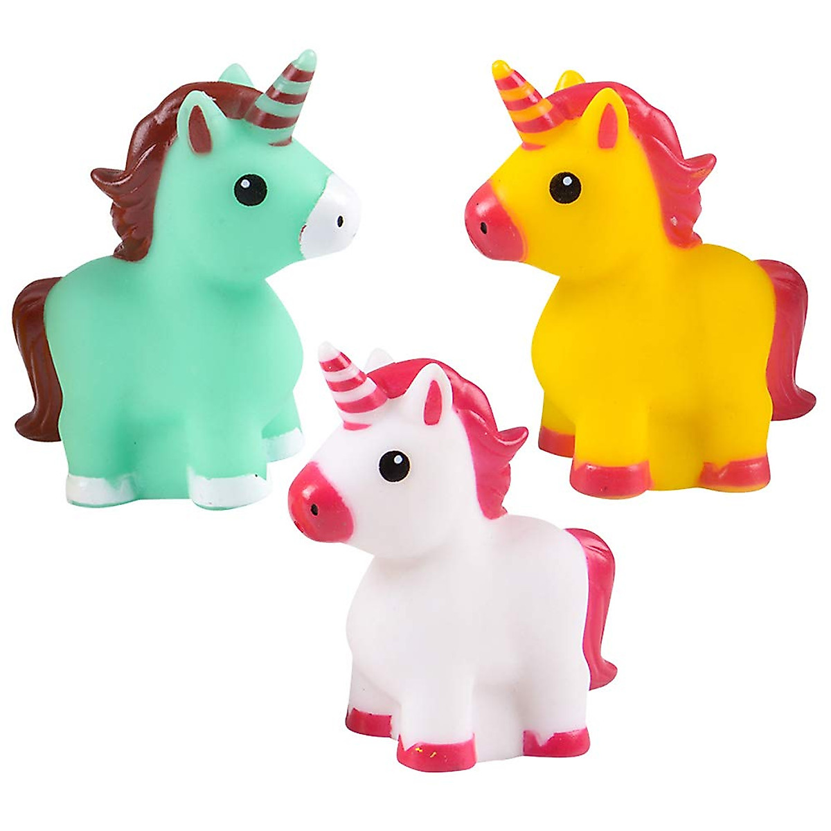 Bedwina Mini Unicorn Toy Figures - (Pack of 12) Squirt Bath Tub Toy for Kids, Squeezable and Squirtable Figurine Party Favor Supplies, Goodie Bag Fillers and Stocking Stuffers
