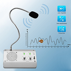 WWMFS Window Speaker System, Dual Way Window Microphone Intercom Speaker, Intercom System for Business, Office, School, Counter, Bank and Station