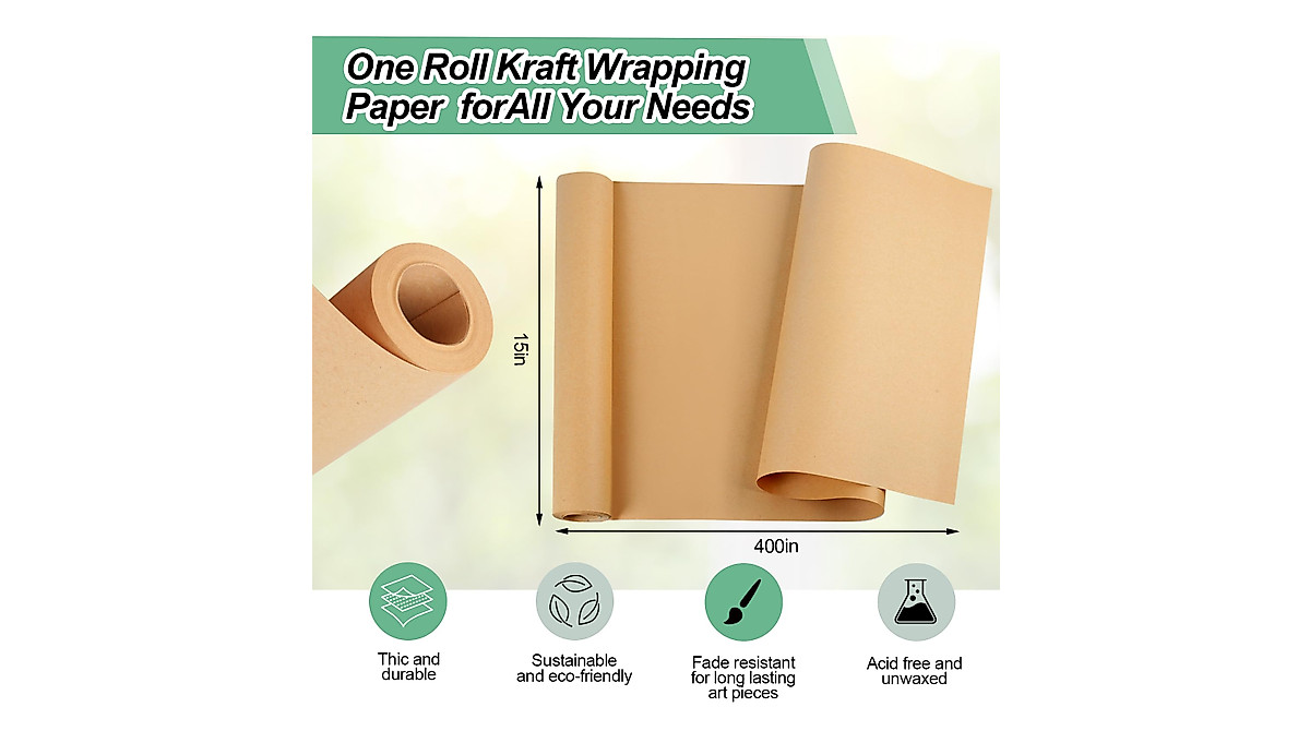 Brown Wrapping Paper 15x400" - Eco-Friendly Craft & Gift Wrap