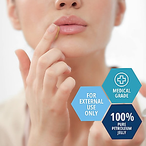 MED PRIDE Pure White Petroleum Jelly Tub 8 OZ - Effective Skin Protectant For Dry Skin, Rashes, Minor Burns & Wounds- Powerful Moisturizer For Chapped Lips, Dry Hands, Chaffed Skin & Diaper Rash